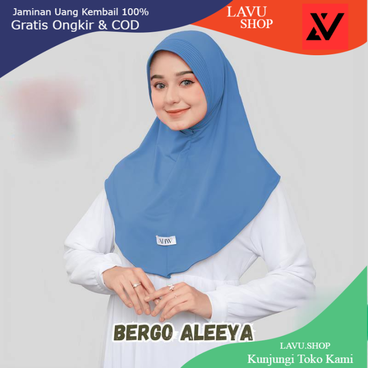 Jilbab Instan Bergo Daily Aleeya Jersey PREMIUM Size M Hijab Bergo Pet ...