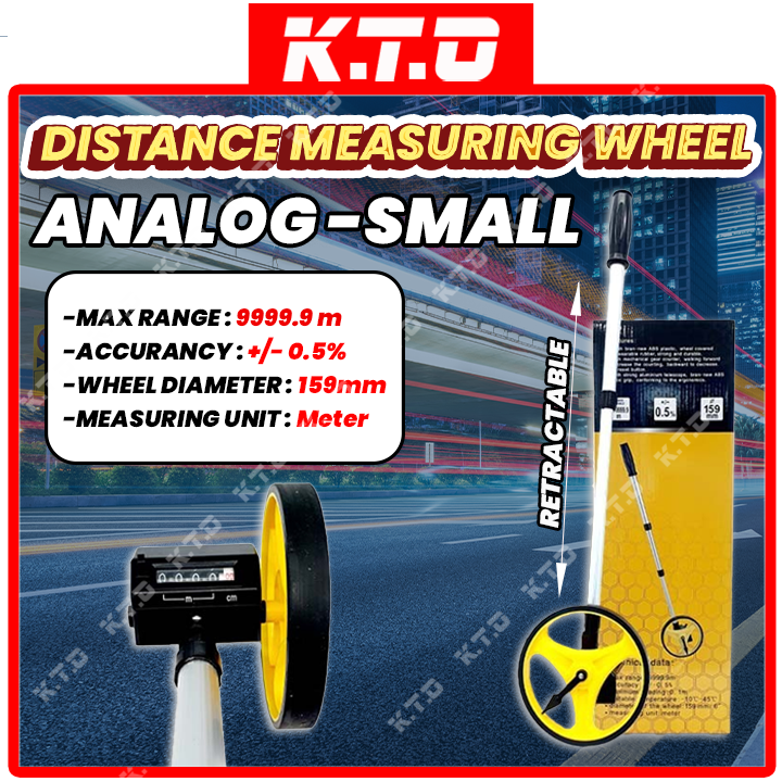Analog / Digital Display Folding Distance Measuring Wheel 10km ...