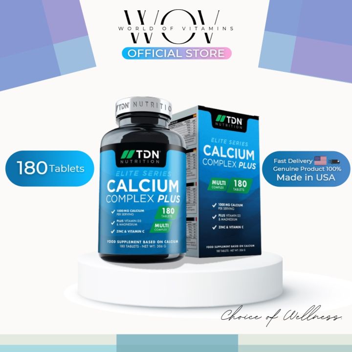 TDN Nutrition Calcium and Vitamin D 3 Plus Supplement, 180 Tablets ...