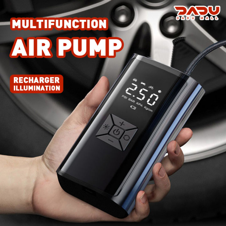 Car Tyre Tire Air Inflator Pump Mobile phone charging tyre inflation ...