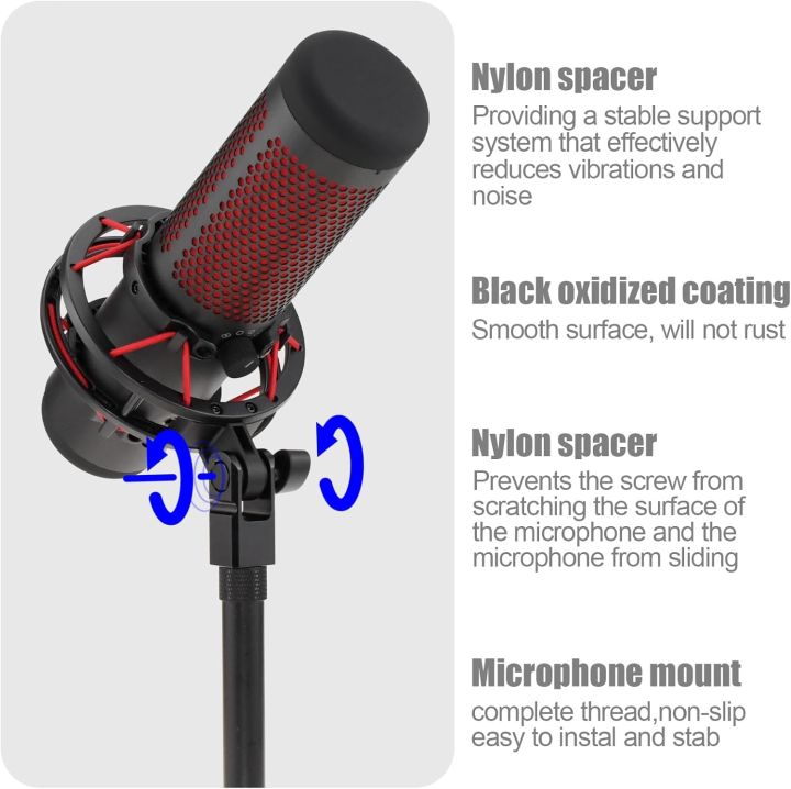Microphone Mount Adapter for Hyperx Quadcast with 3/8" or 1/4" Screw ...