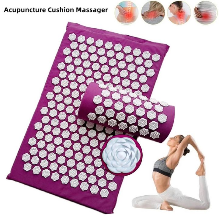 Yoga Massage Mat Acupressure Mat for Back Neck Needle Acupuncture Pad ...