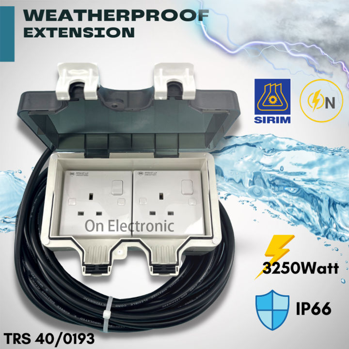 2 GANG HEAVY DUTY TRAILING EXTENSION SOCKET 40/0193 TRS cable ...