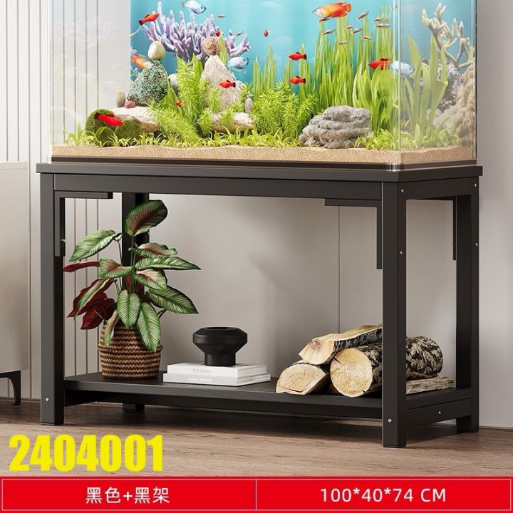 Fishz tank rack steel wood base cabinet living room metal shelf storage ...