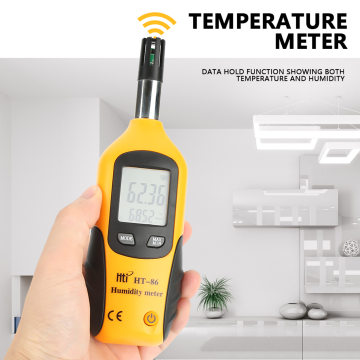 Digital Thermometer Hygrometer Wet Bulb/Dew Point Temperature Meter ...