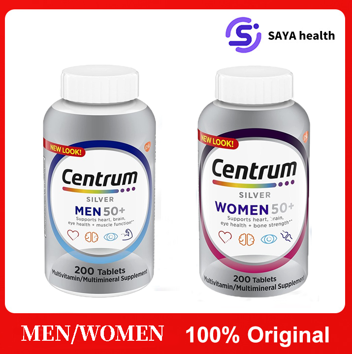 Centrum Silver 50+ Multivitamin Supplement, 200 Tablets（Men/Women ...