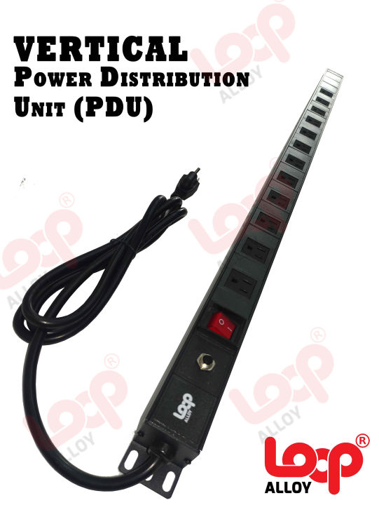 Loop Alloy Vertical Power Distribution Unit (PDU) Power Strip Unit for Data Cabinet Rack High ...