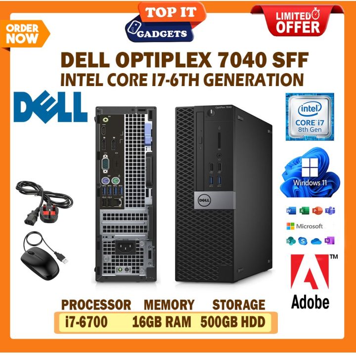 DELL OPTIPLEX 7040 SFF DESKTOP PC - INTEL CORE I7 -6700 6TH GEN SKYLAKE / 16GB DDR4 RAM / 512GB ...