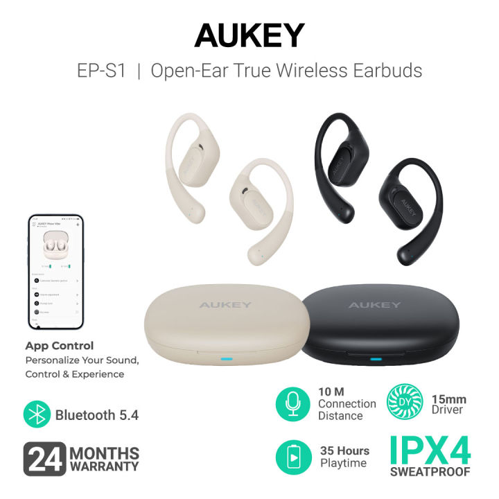 AUKEY EP-S1 Open Ear True Wireless Earbuds Bluetooth TWS Sports Earbuds ...
