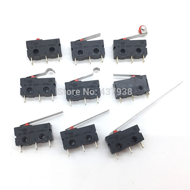 10PCS Mini Micro Switch Roller ARC Lever SPDT Snap Action 3A 250V AC 5A 125V NC-NO-C With Pulley ...
