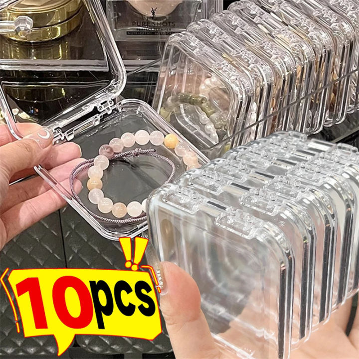 【Grilrigrin】10/1Pcs Transparent Powder Puff Storage Box Portable Square ...