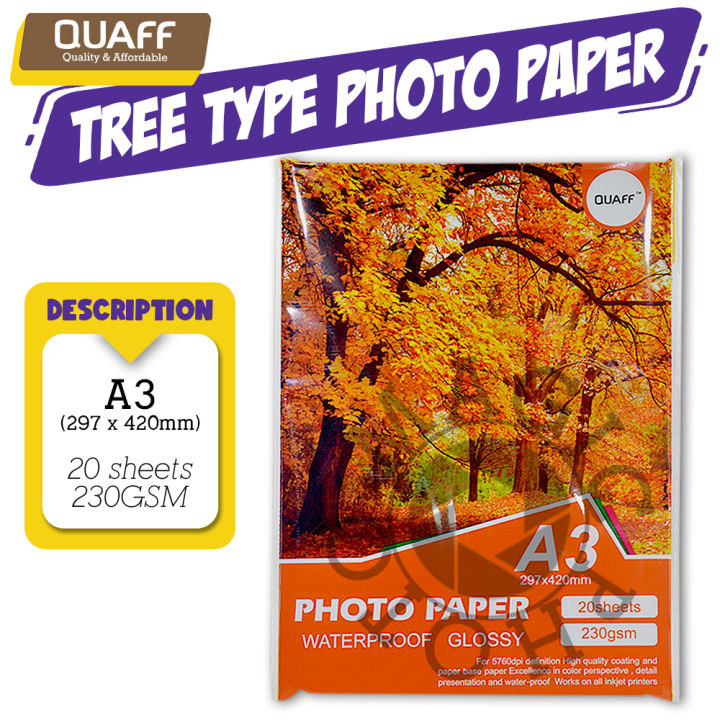 Magic photo A3 Size QUAFF Glossy Photo Paper (20 sheets / pack) | Lazada PH