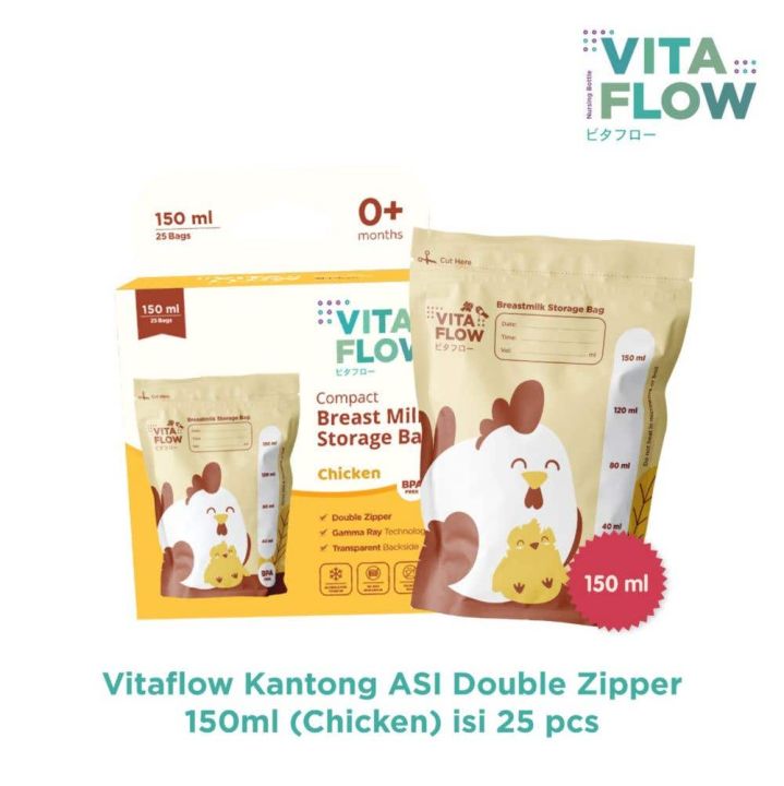 Vitaflow Breastfeeding Storage 150ML Chicken - Kantong Asi (isi 25) | Lazada Indonesia