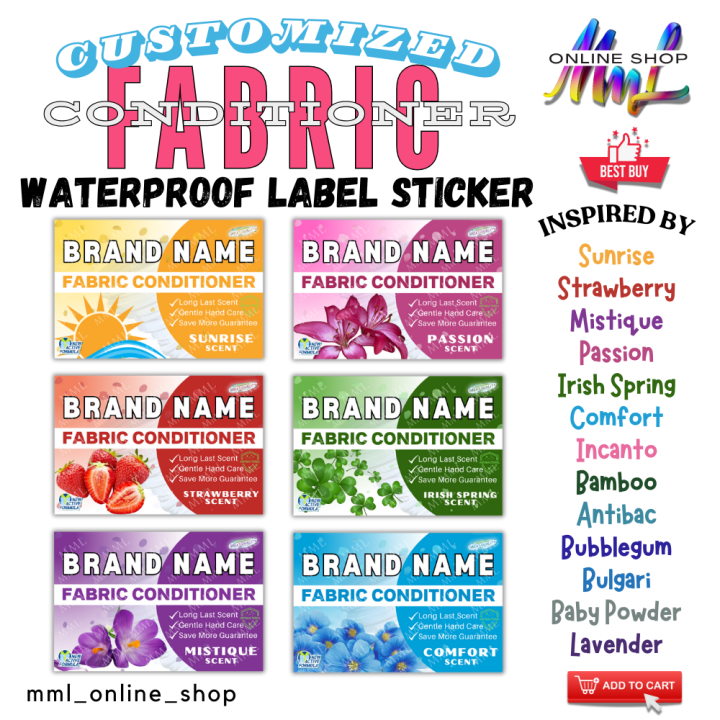 Customized Waterproof Fabric Conditioner Sticker Label | Lazada PH