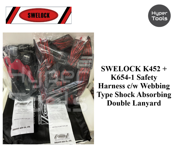 SWELOCK (Korea) Safety Harness c/w Webbing Type Shock Absorbing Double Lanyard (Model: K452 ...