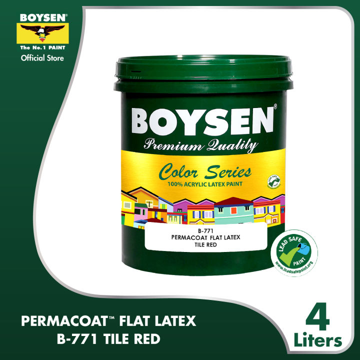 BOYSEN Permacoat Flat Latex Tile Red B771-4L | Lazada PH