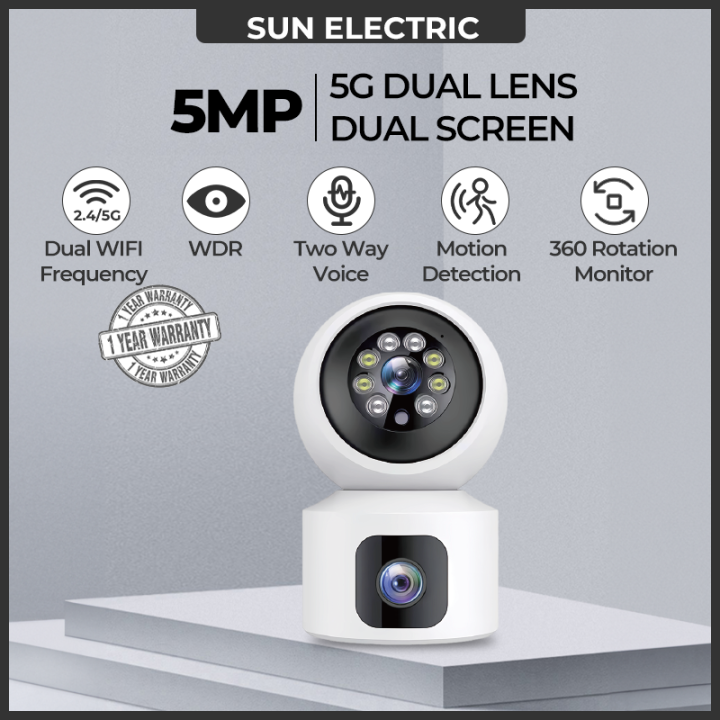 Dual Lens 5MP 2K Home CCTV Camera 360 Panoramic PTZ Camera CCTV Camera ...