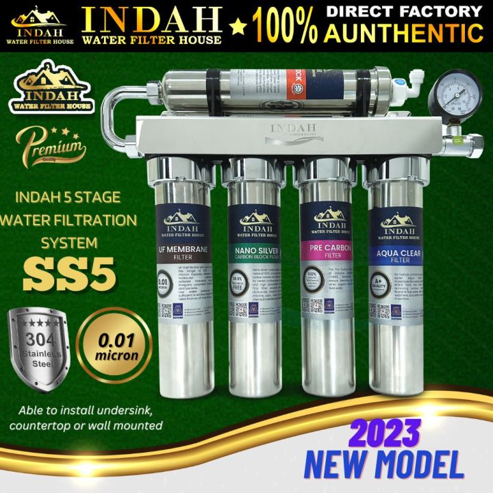 INDAH SS5 Five Stage Water Filter System Ultrafiltration 0.01 micron ...