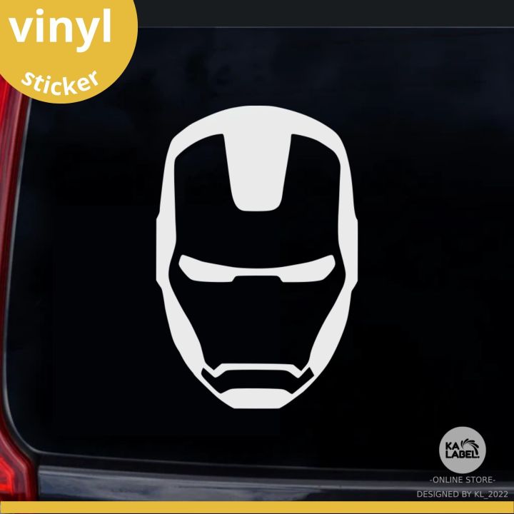 (Ready Stock) Iron Man Mask - Vinyl Decal Sticker for Car / Bike ...