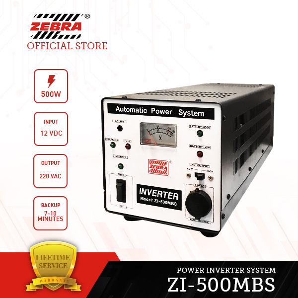 ZEBRA 500W Power Inverter System Input: 12vdc, Output: 220vac ...