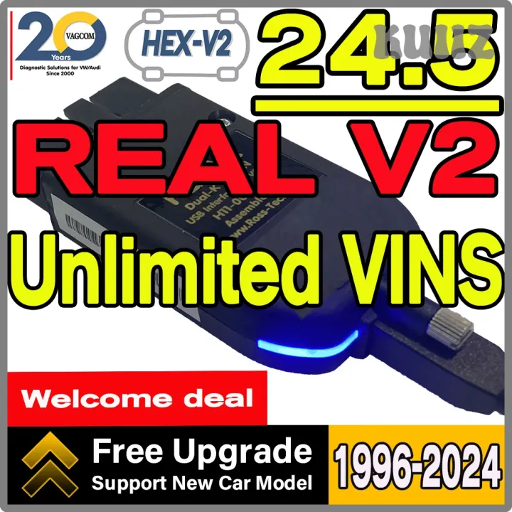 [KUIIZ] 2024 Real Hex V2 24.5 VAG HEX V2 Usb Interface Vag Com VAG Diagnostic Coding Function ...