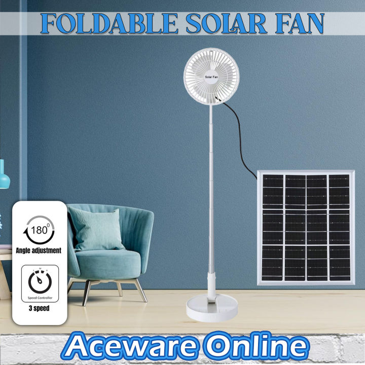 Foldable USB Retractable Fan Outdoor Solar Fan Camping Fan ...