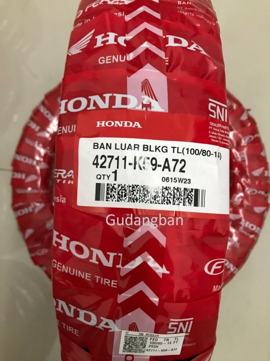 AHM FEDERAL 100 80 14 Asli HONDA Ban Motor Matic Tubeless FREE PENTIL ...