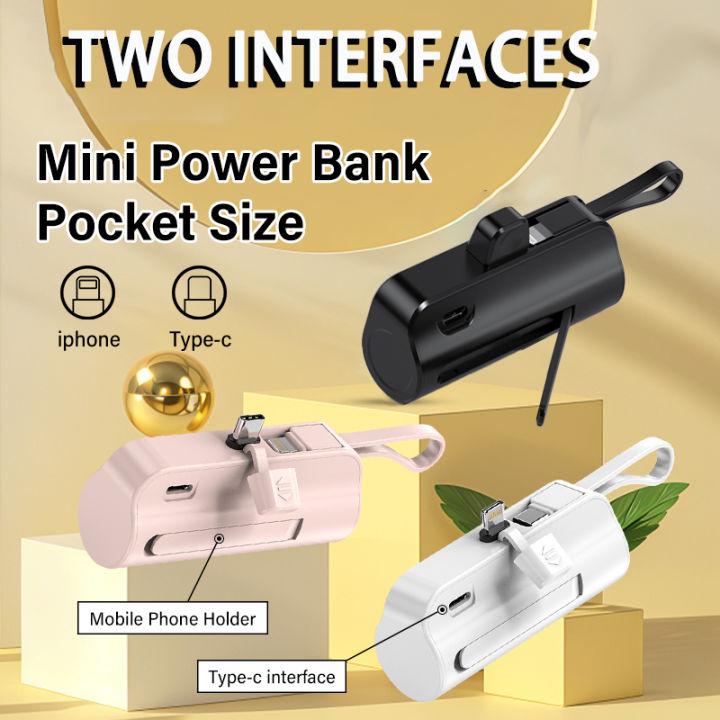 fast charging power bank Mini Power Bank 2 in 1 Capsule 5000mAh ...