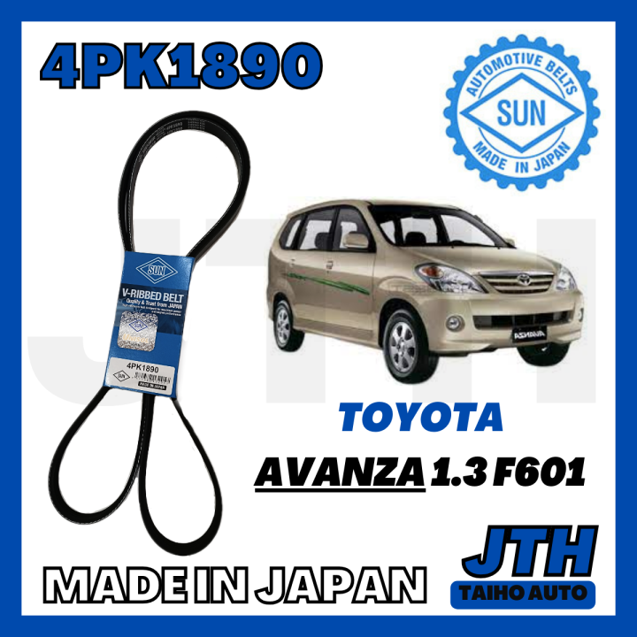 TAIHOAUTO SUN Fan Belt 4PK1890 Toyota Avanza 1.3 F601 Fan Belt Avanza ...