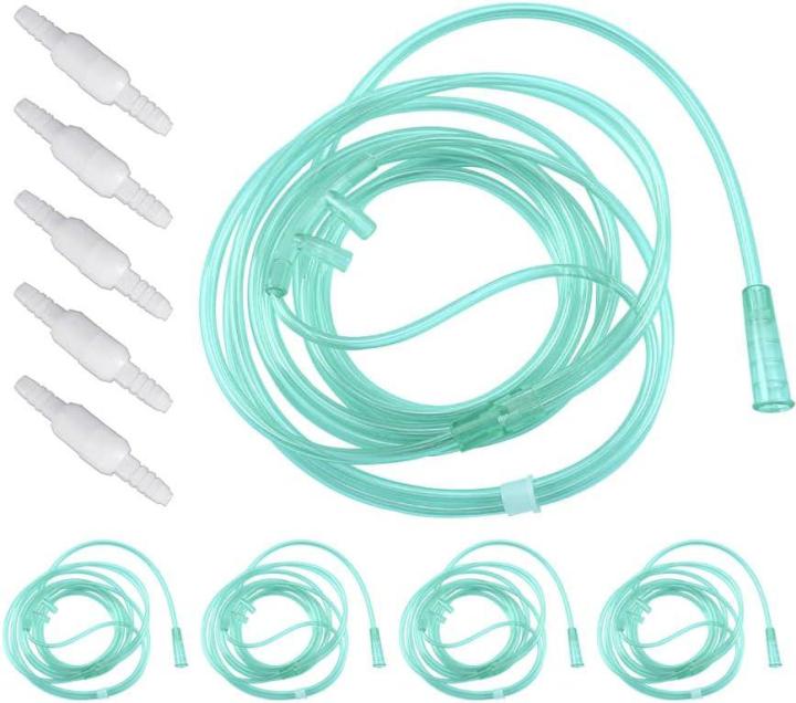 1. Set of 5 O-x-y-g-e-n Tubing Nasal Cannula & Swivel Connector Kit for ...