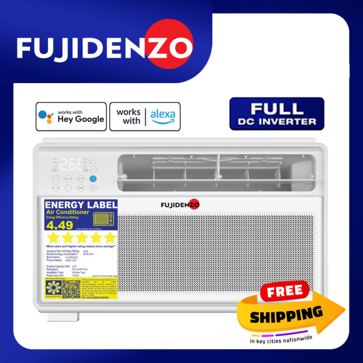 Fujidenzo 1.0 HP Full DC Premium Inverter Window-Type Aircon IWAR103T ...