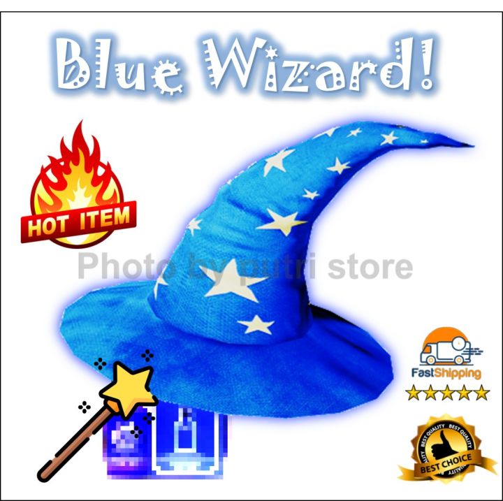 blue wizard hat cai ran modern untuk wanita era performance style | Lazada