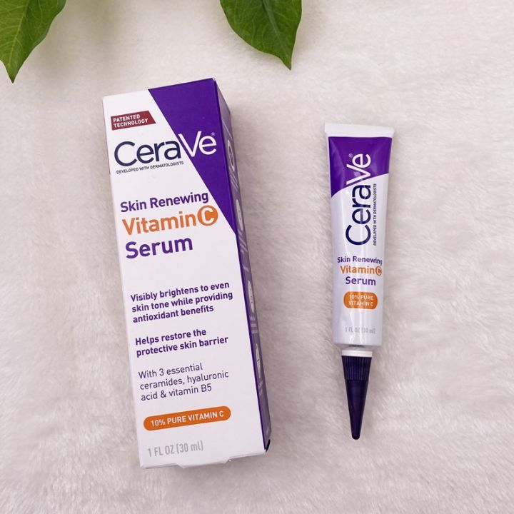 CeraVe Vitamin C Serum with Hyaluronic Acid | Skin Brightening Serum for Face with 10% Pure ...