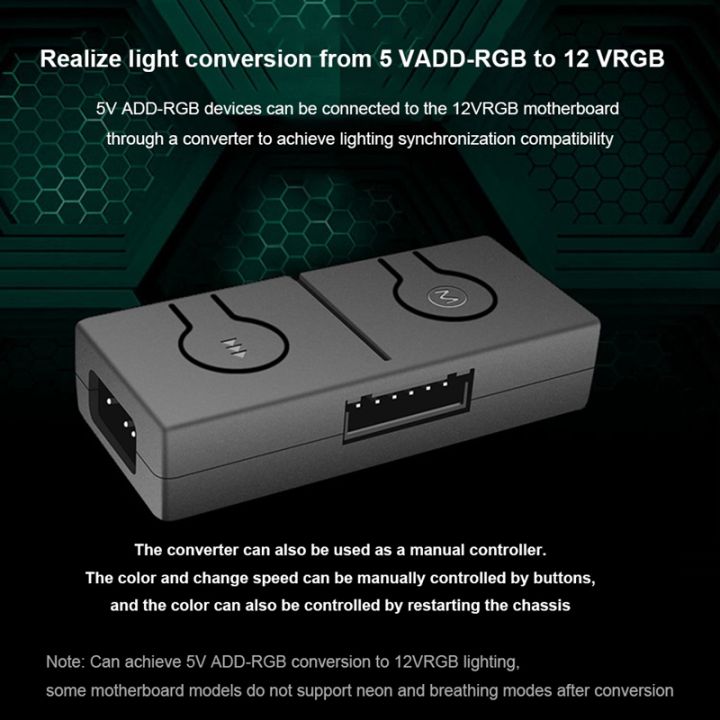 (ZTXK) 5V/3pin ADD-RGB to 12V/4PIN Adapter with 3-Way Splitter 5V ARGB ...