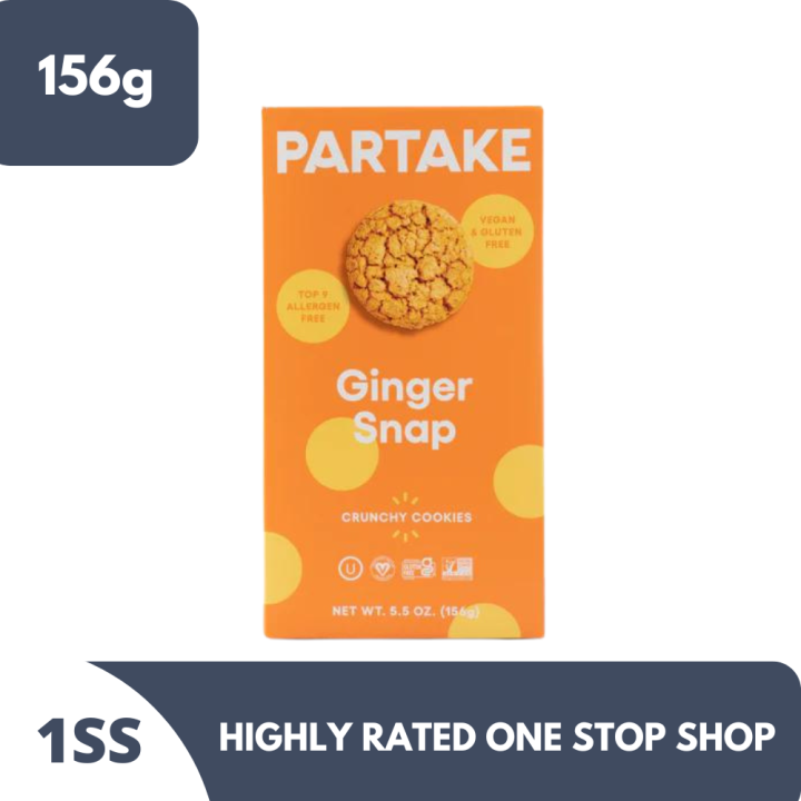 Partake Ginger Snap Crunchy Cookies 156g | Lazada PH