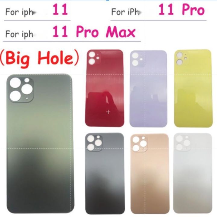 รูใหญ่สำหรับโทรศัพท์11 Pro Max อะไหล่ฝาหลังแบตเตอรี่กระจกประตูหลังฝา ...