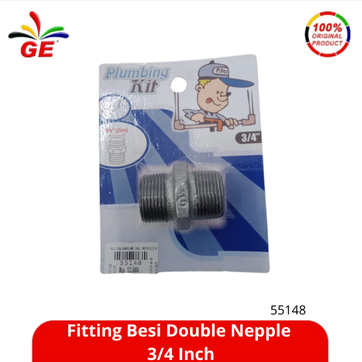 GE - Fitting Besi Double Nepple 3/4 Inch 55148 | Lazada Indonesia