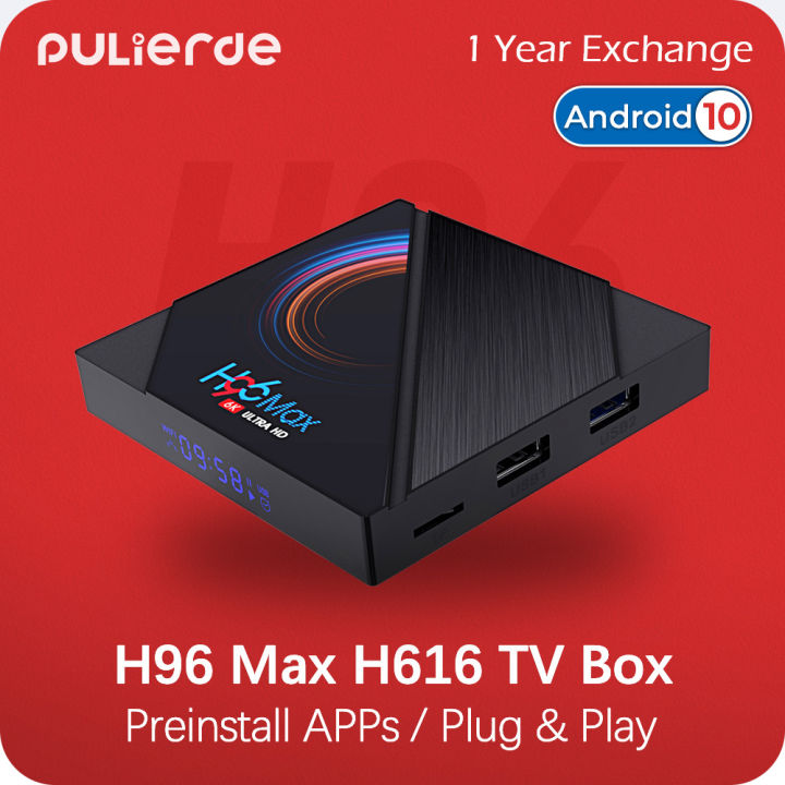 [แอปที่ติดตั้งไว้ล่วงหน้า] H96 MAX H616 4GB 64GB Android Box TV Android 10 รองรับ 6K 2.4G + 5G ...