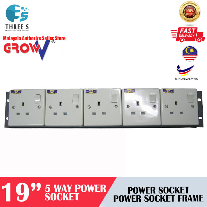 GrowV 19" 5 Way Power Socket -13amp / Power Socket Frame | Lazada