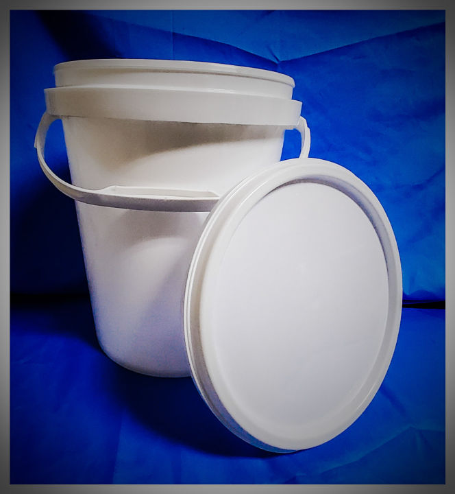 1024 PB8498 Heavy Duty Wide Mouth White Pail with Tamper Proof Seal Lid ...
