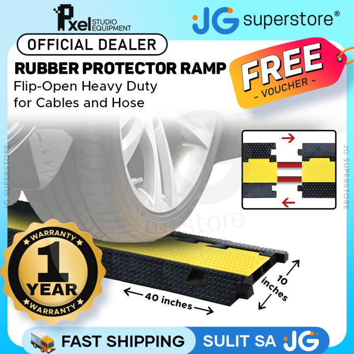 Pxel CR-2C Flip-Open Heavy Duty Cable Hose Rubber Protector Ramp (10 x ...