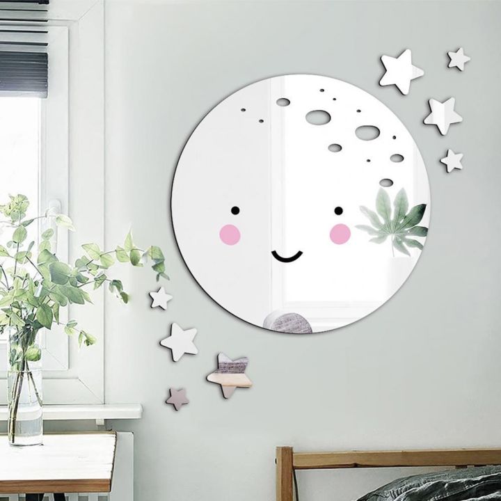 1 Set Cartoon Animal/Cloud Shape Mirror Wall Stickers Acrylic Art ...