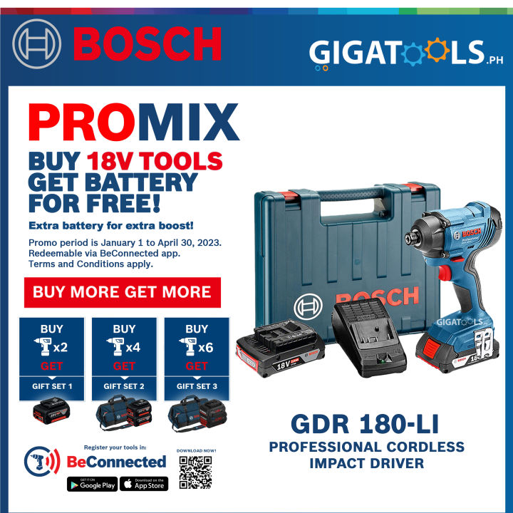 Bosch Gdr 180 Li Professional Cordless Impact Driver With Free Magnetic