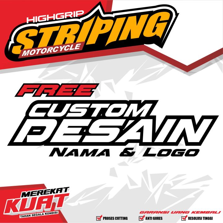 Stiker Jasa Custom Nama Dan Logo / Striping Nama Dan Nomor Kastem ...