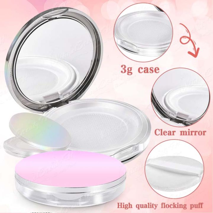 Portable Empty Loose Powder Container Case with Mirror and Velvet ...