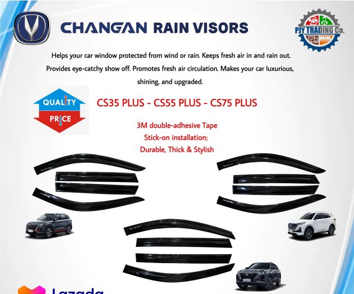 Changan CS35 Plus CS55 Plus CS75 Plus Rain Visors (2022-2023) | Lazada PH