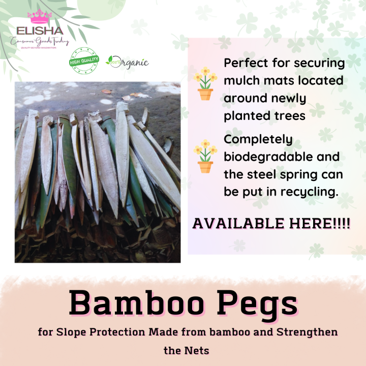 17cm to 25cm long Bamboo Pegs for Slope Protection Made from bamboo and ...