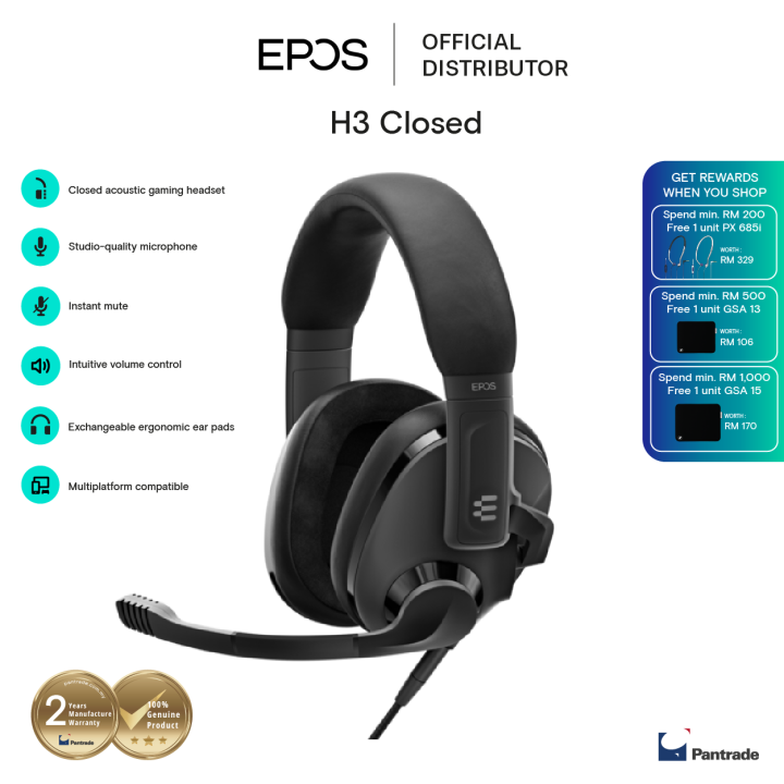 EPOS H3 Closed Acoustic Gaming Headset | Lazada