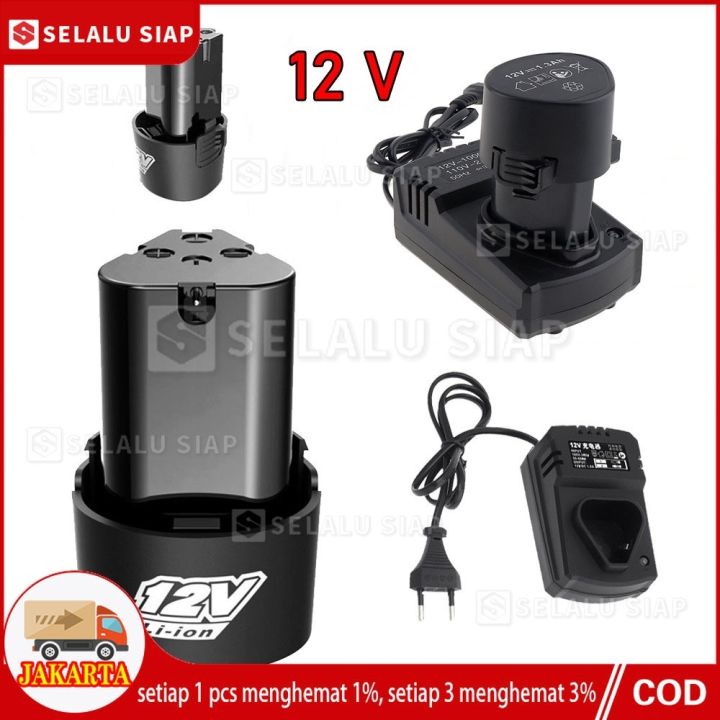 Charger bor cordless Adapter 12 Volt Baterai Bor Cordless Baterai ...
