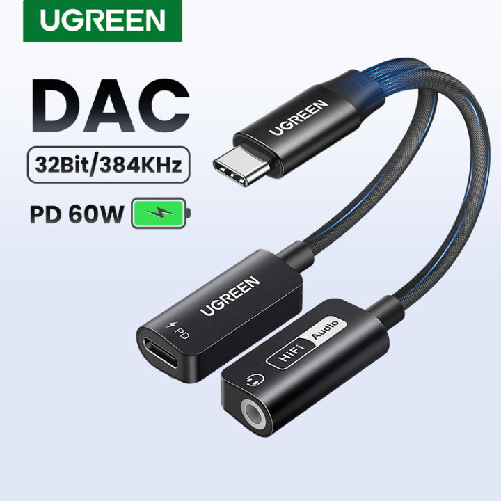 UGREEN 2 in 1 DAC USB Type C to 3.5mm Suond Card Charging Adapter ...
